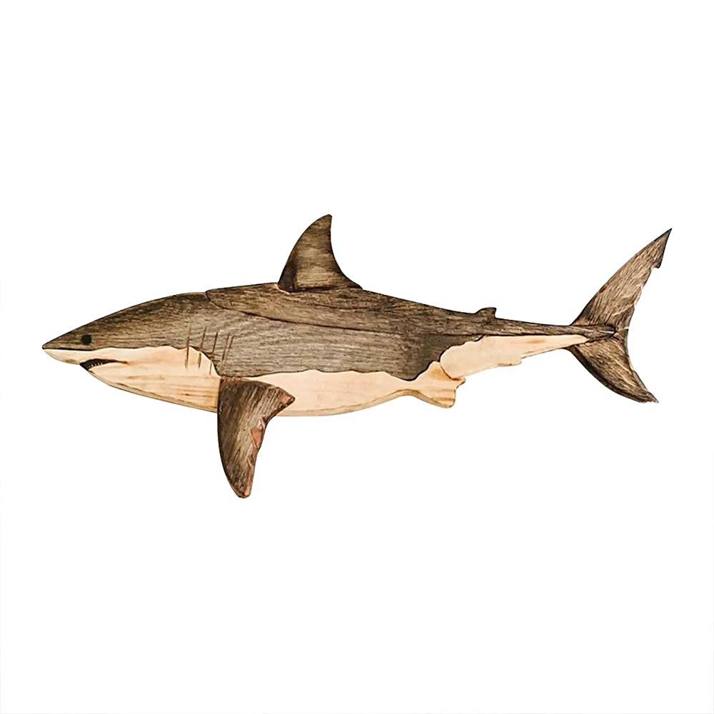 Rustic Wood Shark Wall Hanging | Citrus Reef