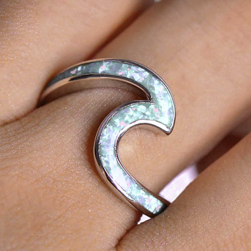 White Opal Wave Ring | Citrus Reef