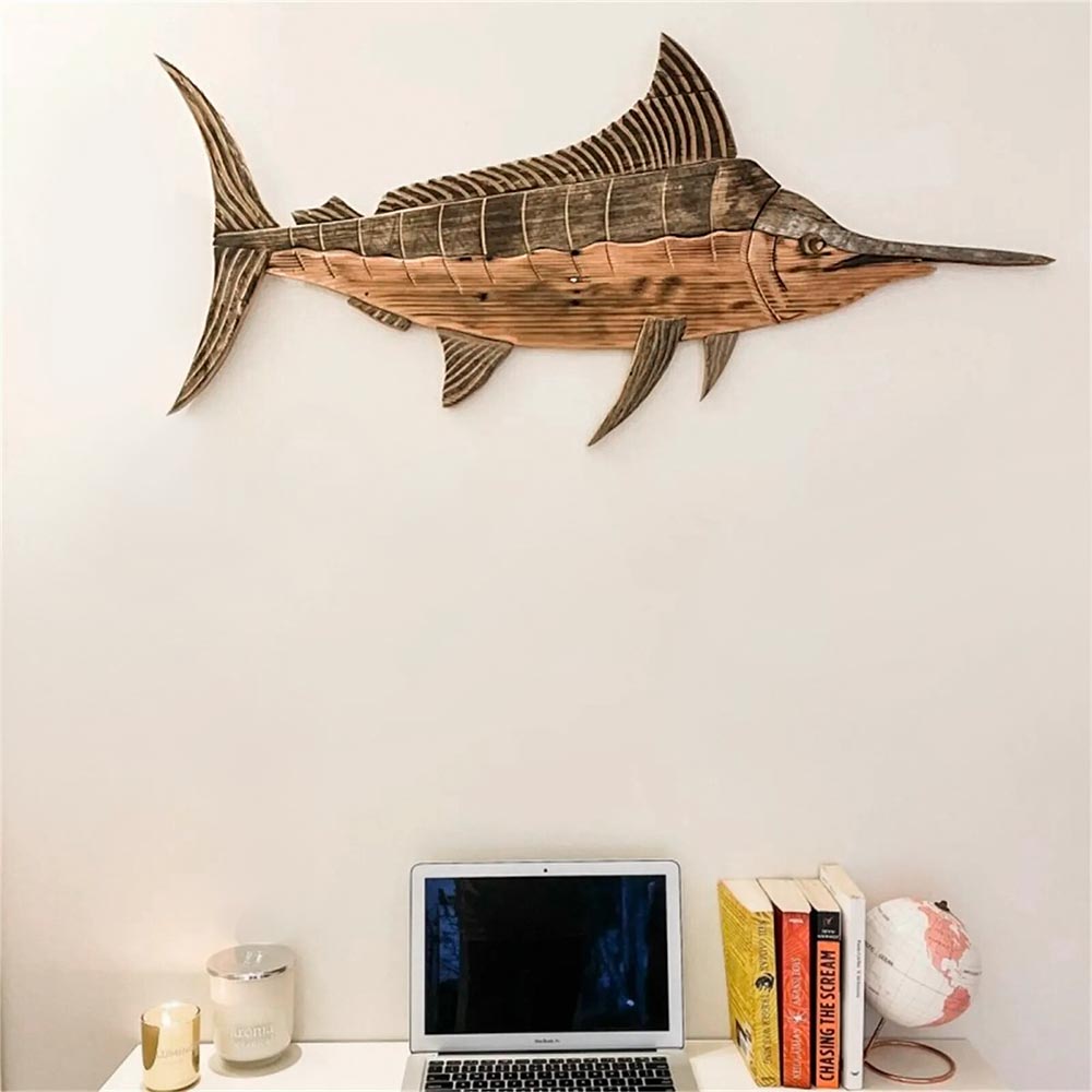 Wooden Marlin Wall Decor | Citrus Reef