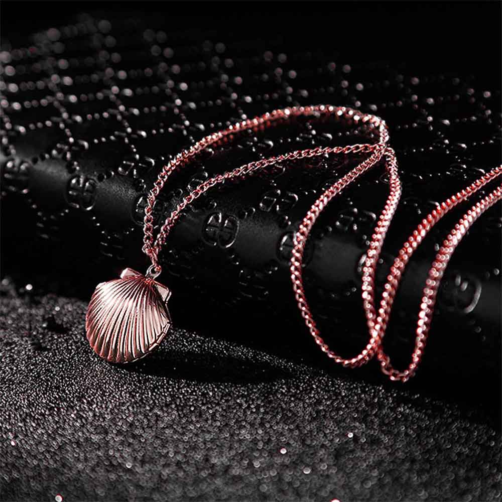 Rose Gold Clam Shell Locket | Citrus Reef