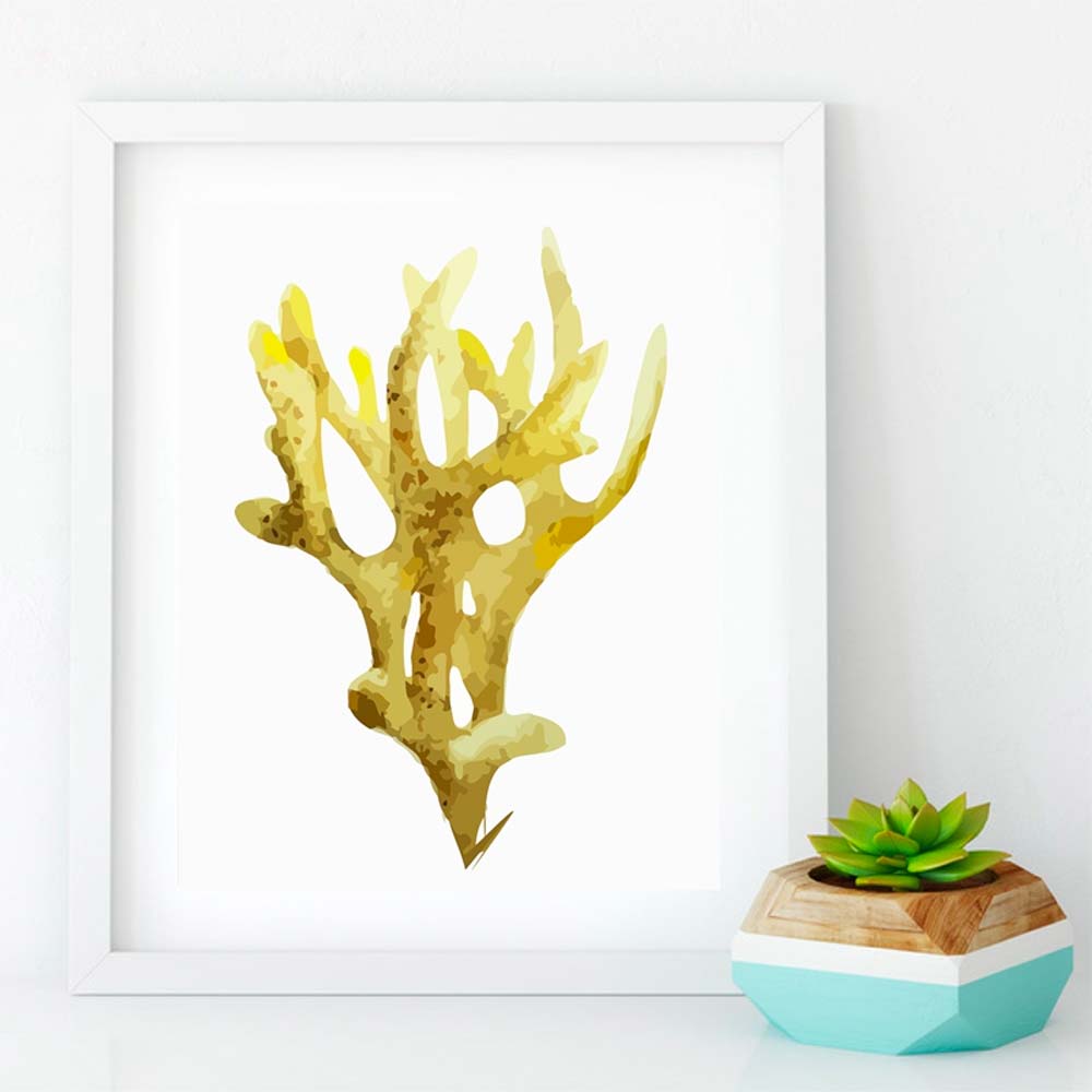 Watercolor Coral Canvas Prints | Citrus Reef