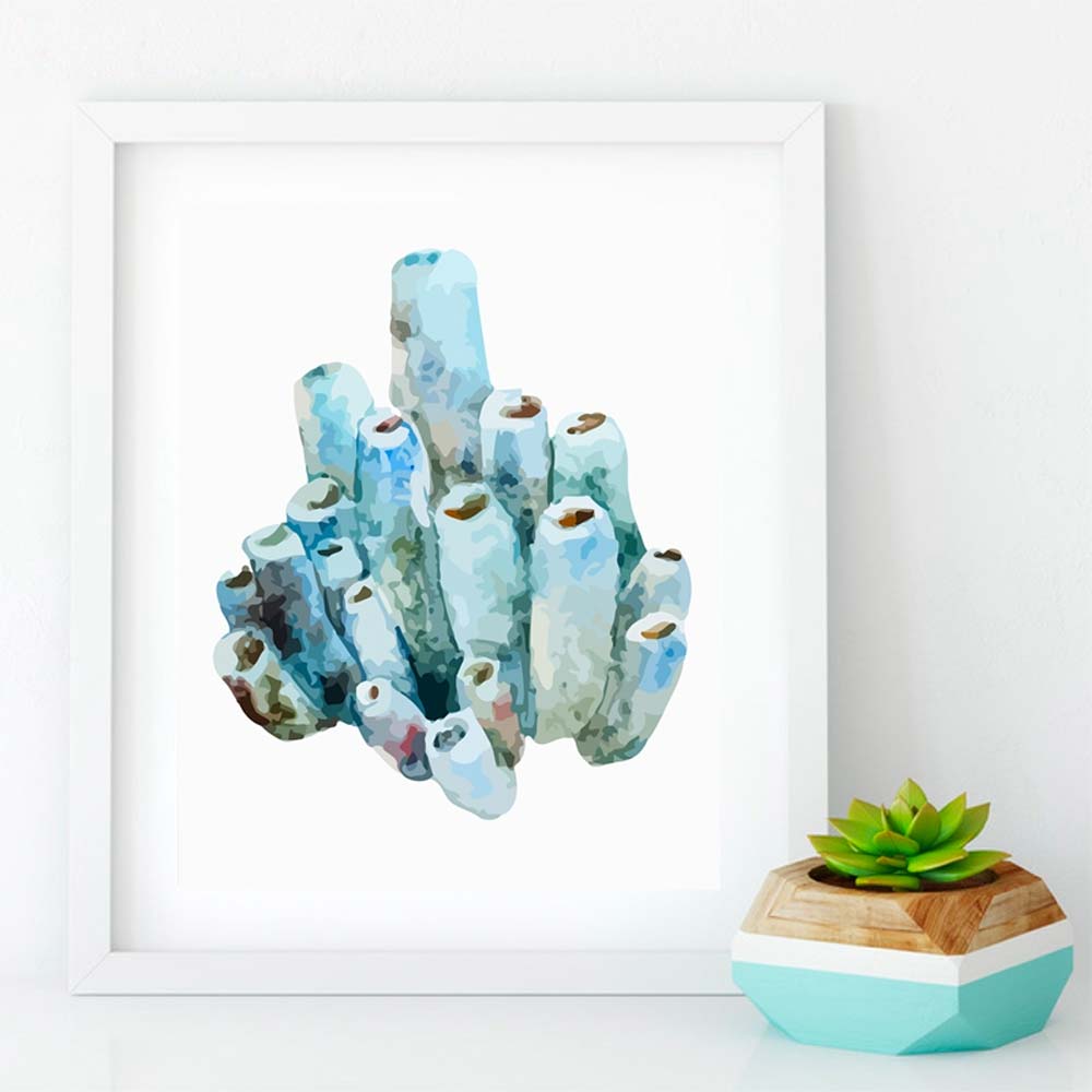 Watercolor Coral Canvas Prints | Citrus Reef