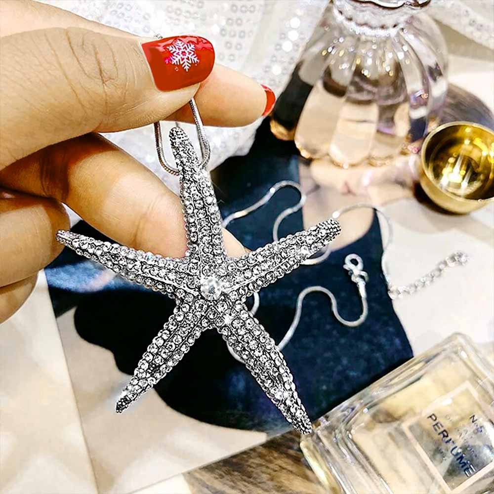 Long Crystal Starfish Necklace | Citrus Reef