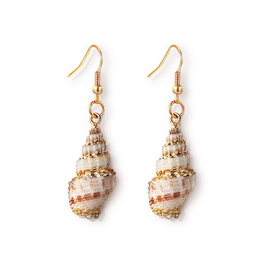 Gold Conch Earrings | Citrus Reef