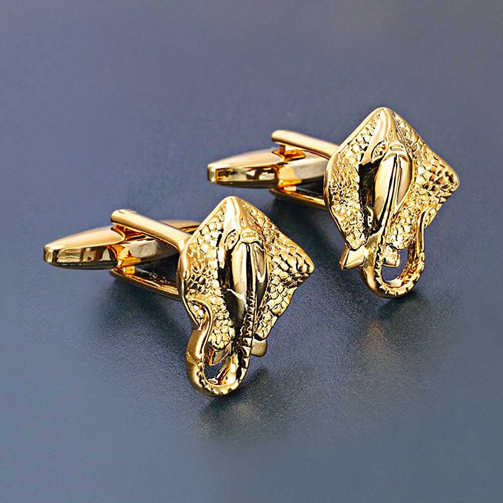 Gold Stingray Cufflinks | Citrus Reef