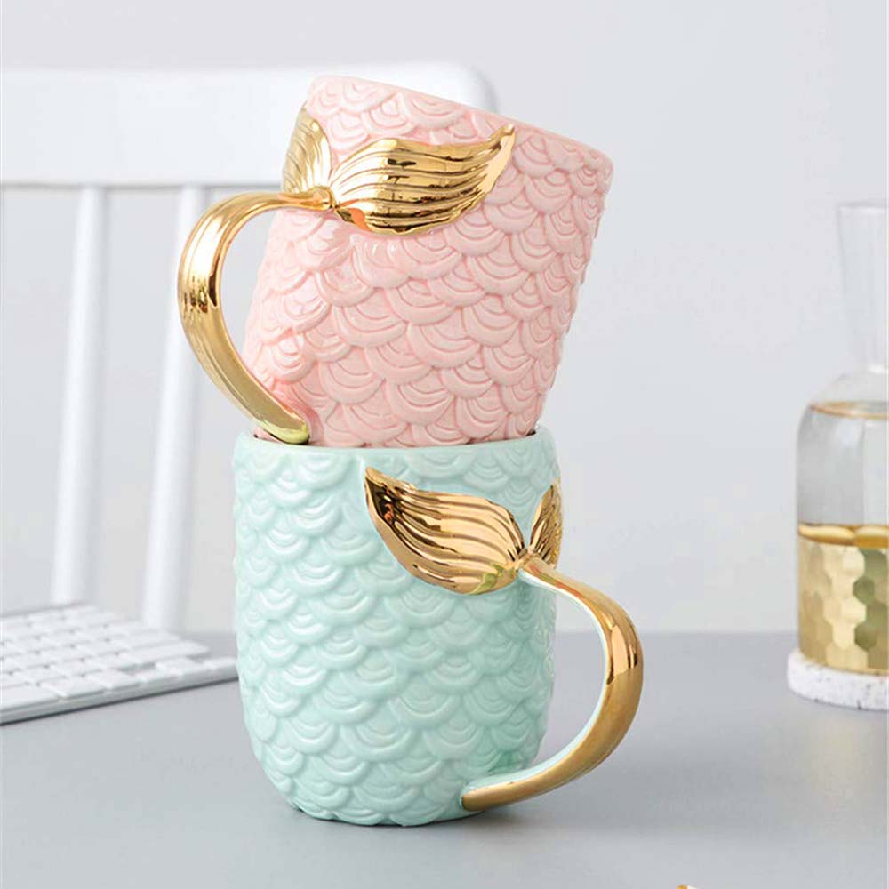 Glazed Ceramic Mermaid Mug | Citrus Reef