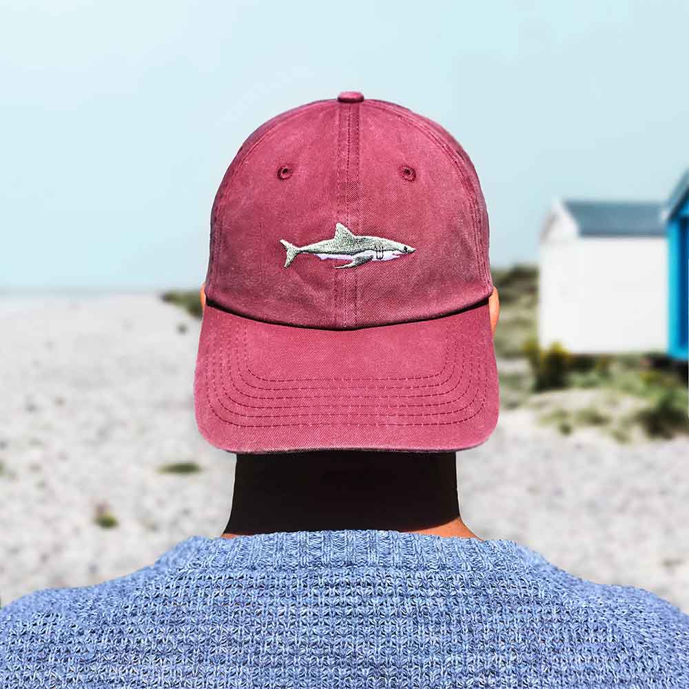 Shark Baseball Cap in Washed-Out Red | Citrus Reef